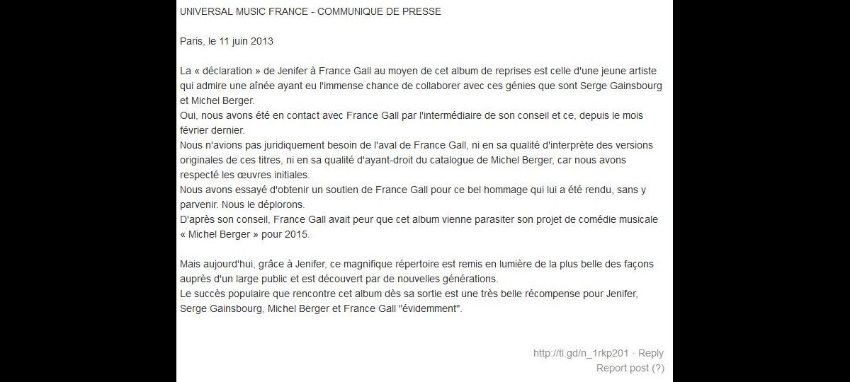 Photo : Pascal Nègre, le PDG d'Universal, a déclaré son soutien dans un ...