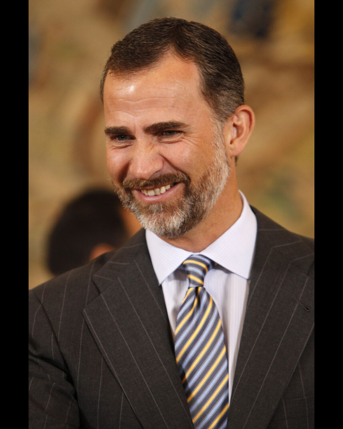 Photo : Felipe d'Espagne lors d'une journée d'audiences à la Zarzuela ...