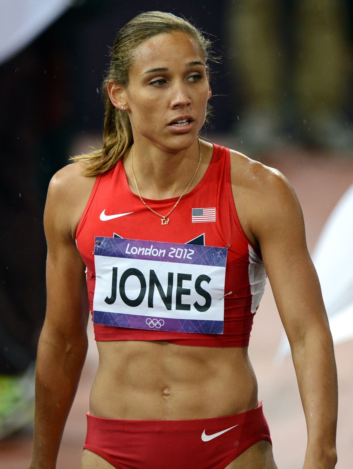 Photo : Lolo Jones lors des Jeux olympiques de Londres le 7 août 2012 ...