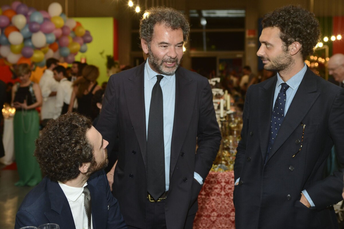 Photo : Gianluca Passi, Remo Ruffini, Pietro Ruffini lors du dîner ...