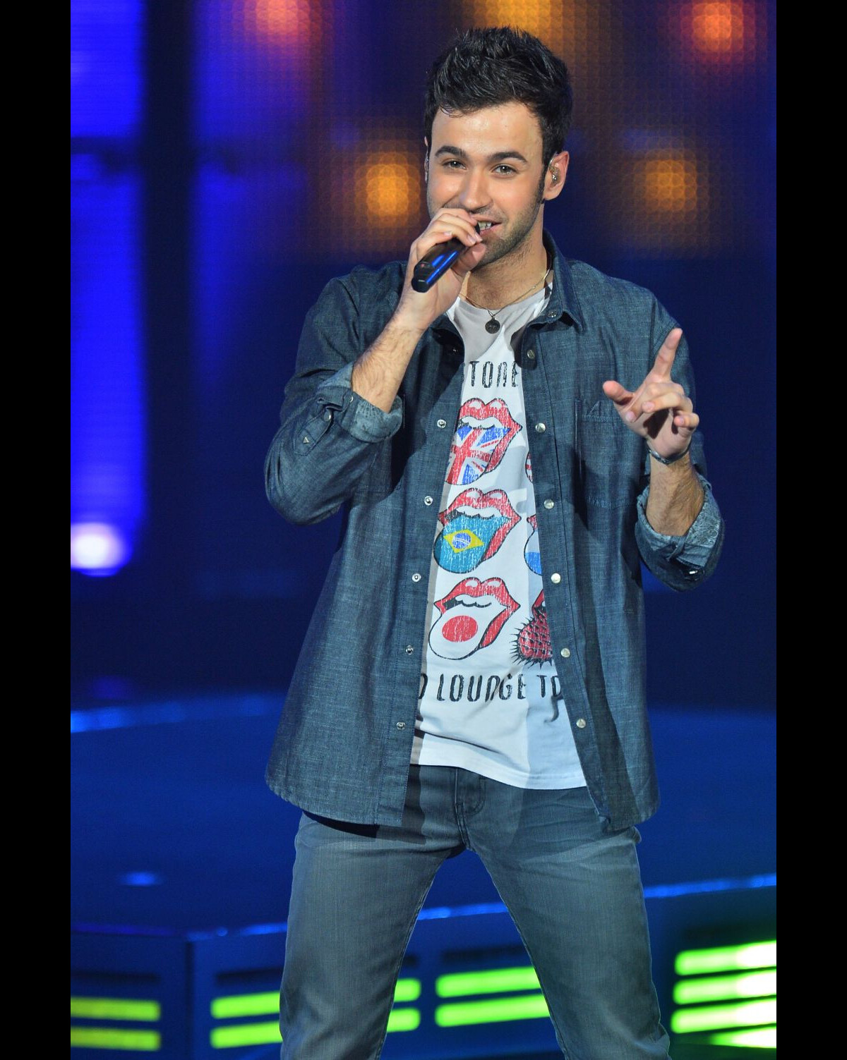 Photo : Anthony Touma lors du Voice Tour 2013 au Palais Nikaia à Nice ...