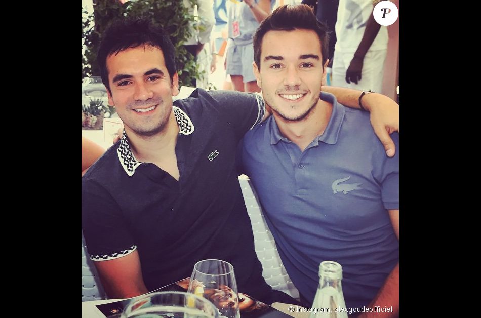 Alex Goude et son compagnon Romain à Roland Garros. Juin 2015. - Purepeople
