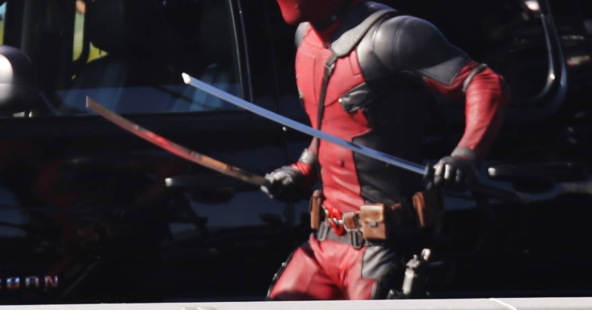 Ryan Reynolds sur le tournage du film Deadpool à Vancouver, le 9 avril ...