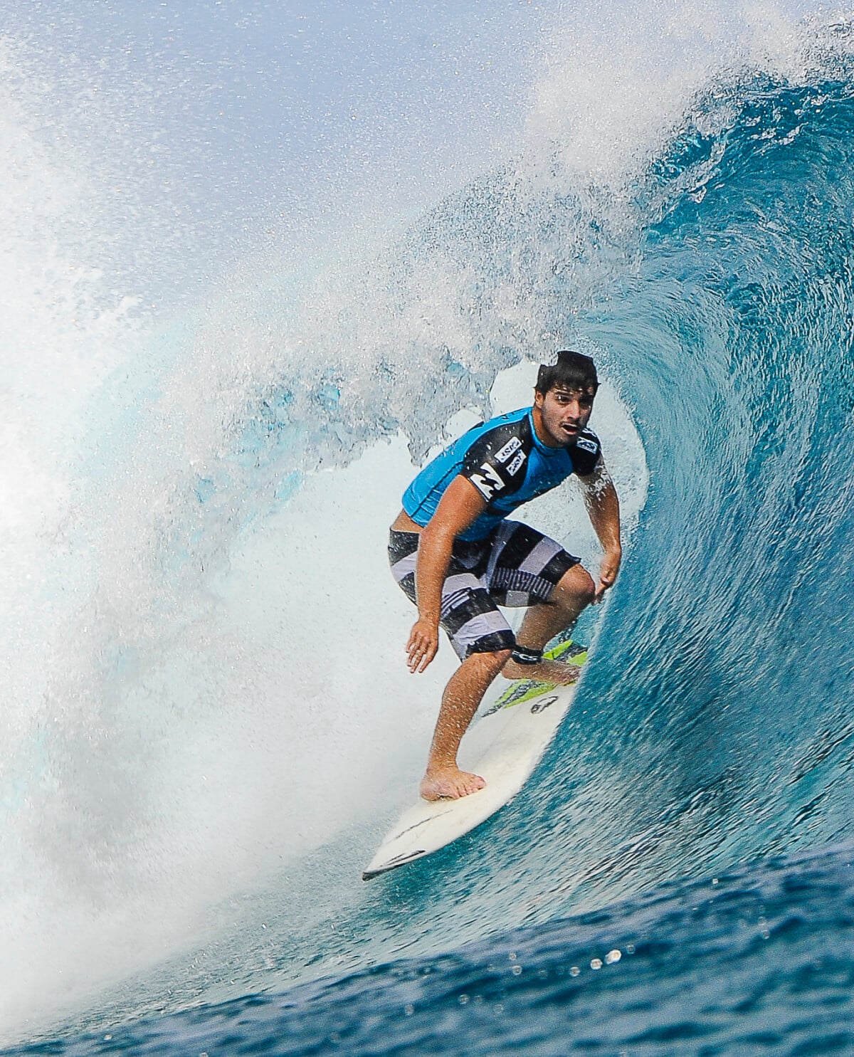 Photo : Taj Burrow lors du Billabong Pro de Tahiti le 23 août 2012 ...
