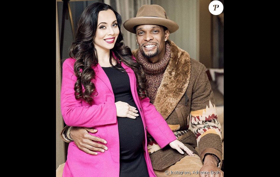 Chris Bosh et sa femme Adrienne (photo Instagram, lors de la Saint ...