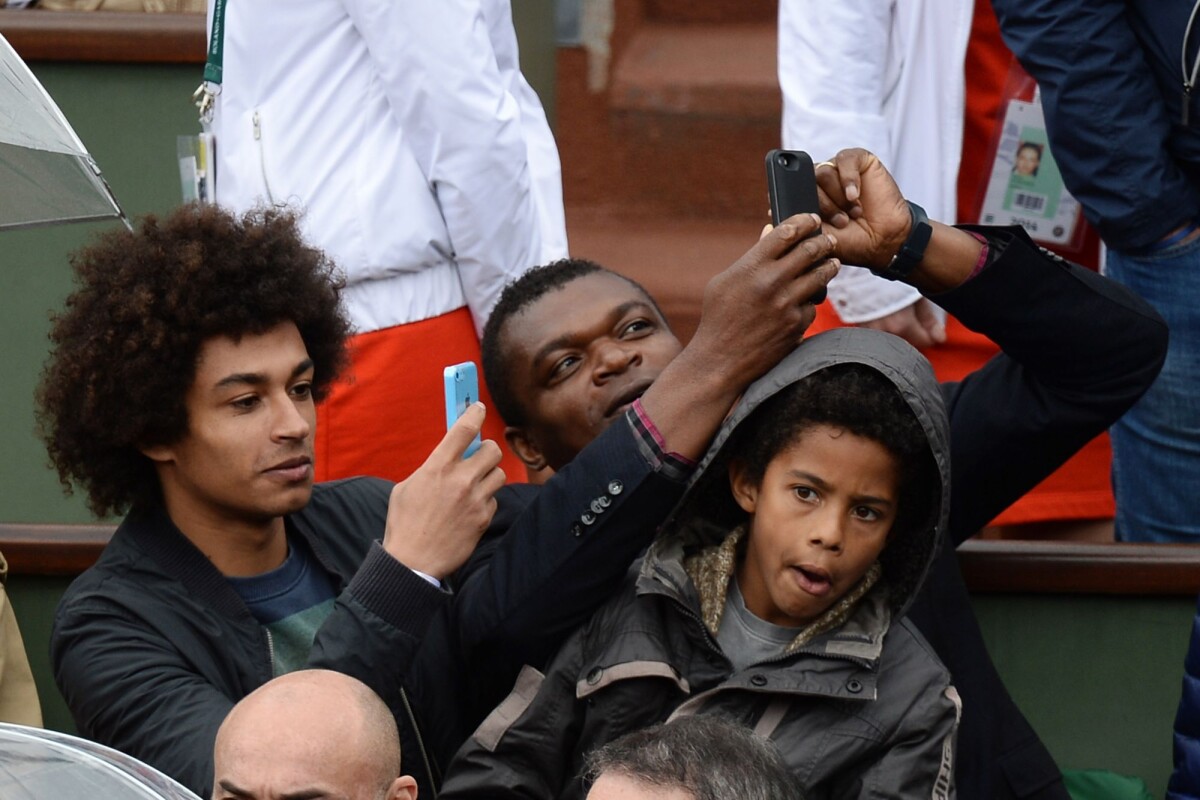 Photo : Marcel Desailly et ses enfants lors du match entre Tsonga et ...