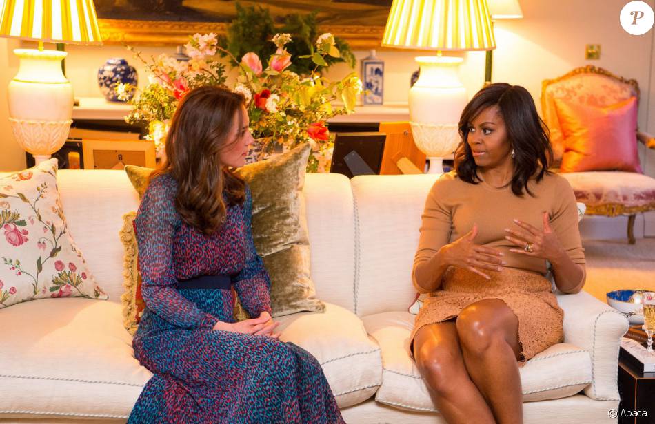 Michelle Obama et Kate Middleton au palais de Kensington, leur ...