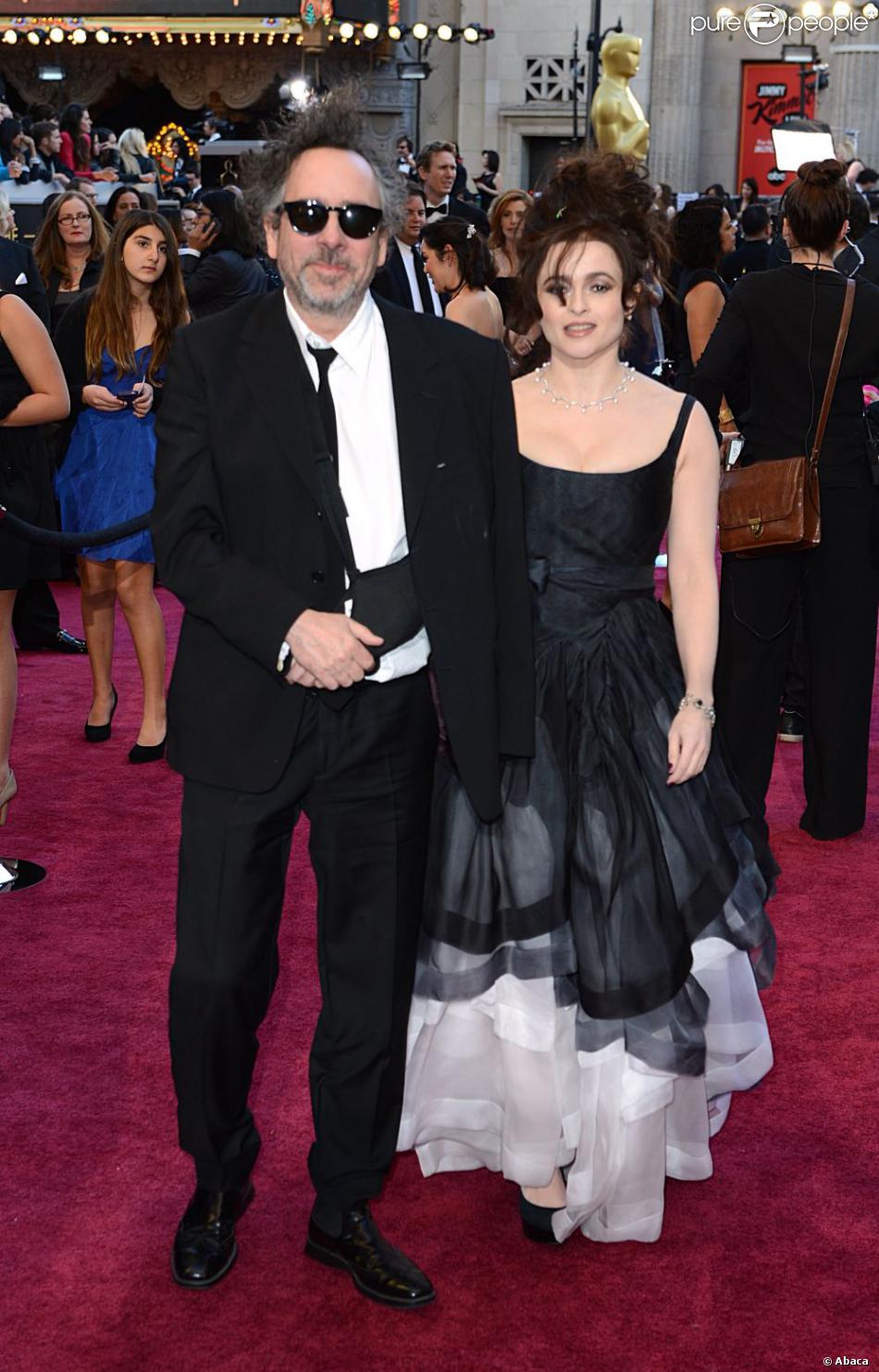 Tim Burton et Helena Bonham Carter lors de la cérémonie des Oscars 2013 ...