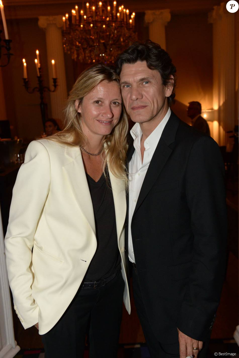 Exclusif - Marc Lavoine et son femme Sarah - Le Restaurant Apicius dans ...