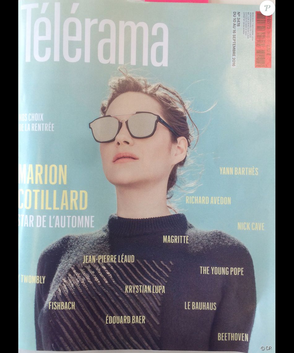 Magazine Télérama en kiosques le 6 septembre 2016. - Purepeople