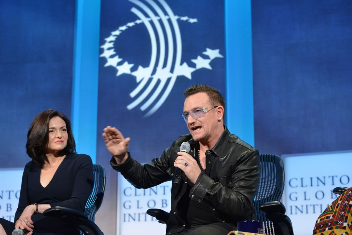 Photo : Sheryl Sandberg, Bono - Meeting annuel "Clinton Global ...