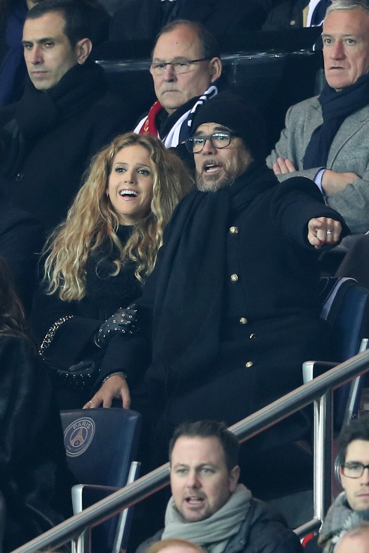 Photo : Pascal Obispo et sa femme Julie Hantson lors du match de Ligue ...
