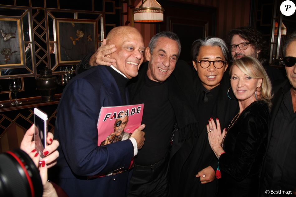 Guy Cuevas, Thierry Ardisson, Kenzo Takada et Obadia Ruth lors du ...