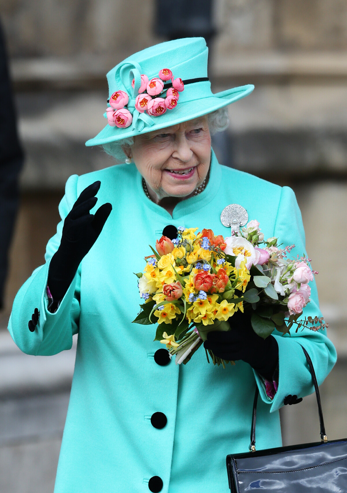 Photo : La reine d'Angleterre Elizabeth II assiste à la messe de Pâques ...