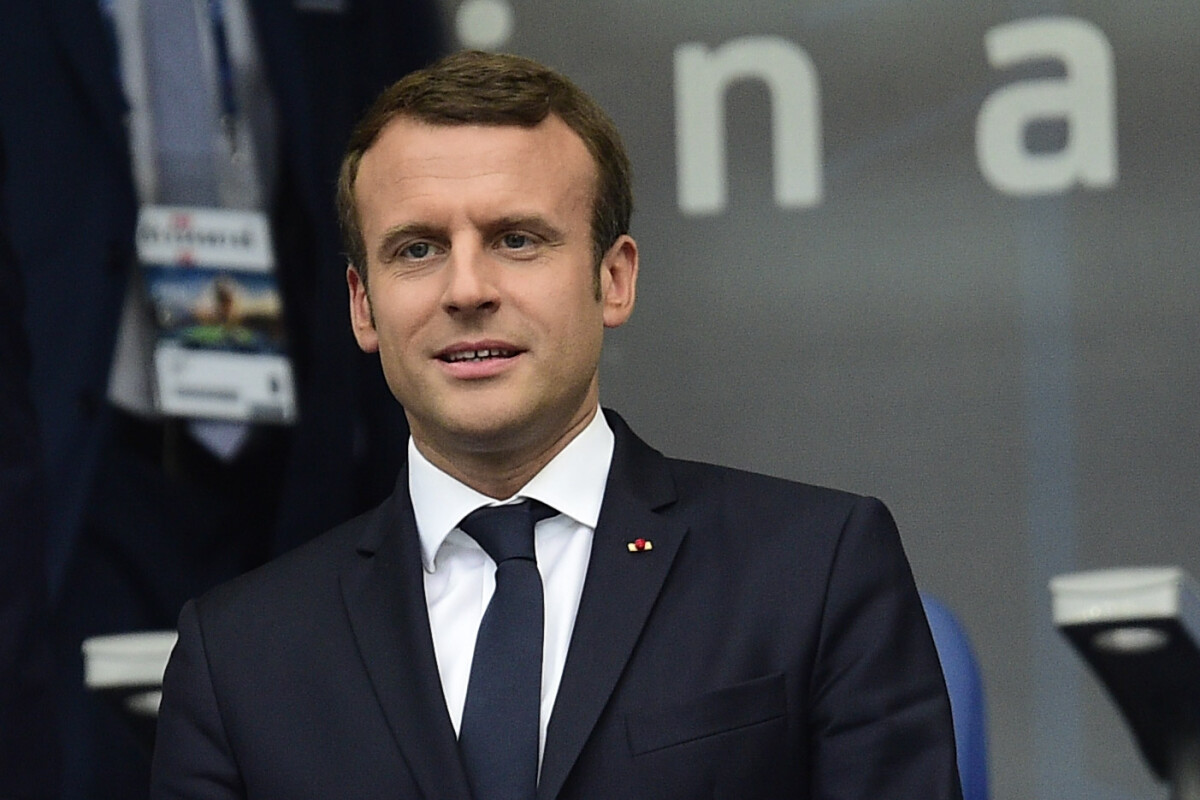 Photo : Emmanuel Macron - Finale de la coupe de France de football ...