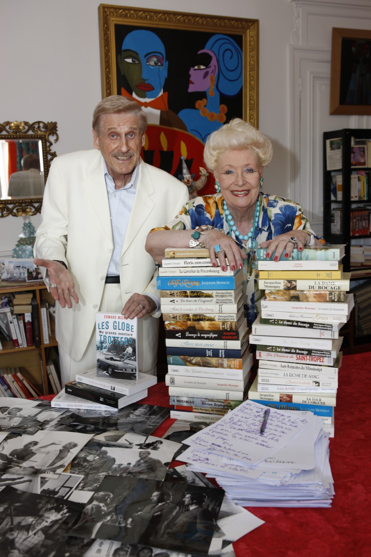 Photo : Jacqueline Monsigny et son mari Edward Meeks chez eux à Paris ...