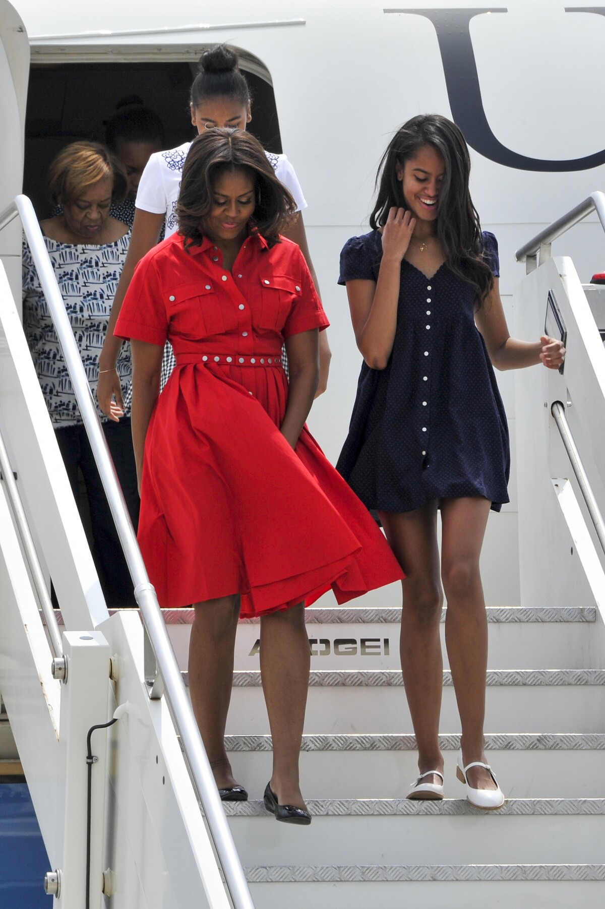 Photo : La première dame des Etats-Unis Michelle Obama, ses filles ...