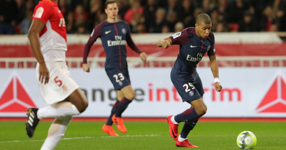 Kylian M'bappé - Match AS Monaco - PSG au Stade Louis II. Monaco, le 26 ...