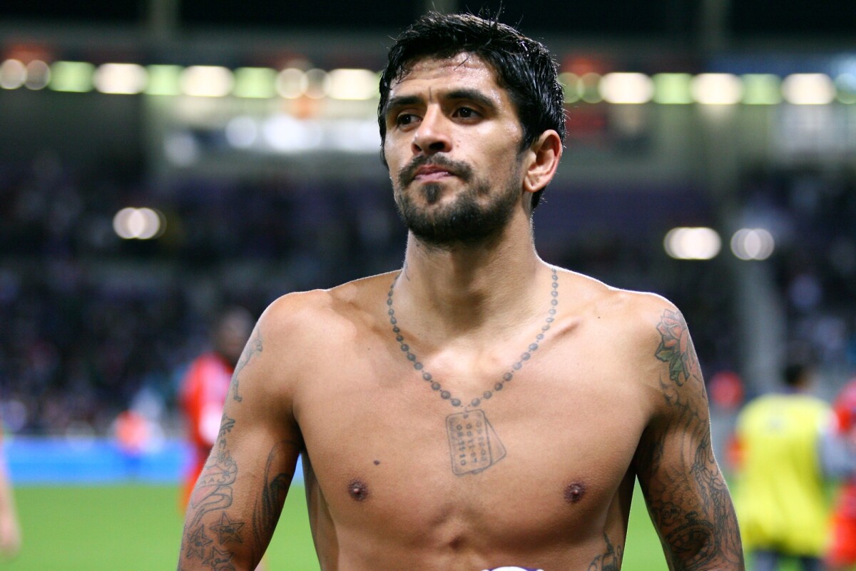 Photo : Lucho Gonzalez lors du match de l'OM chez le TFC le 15 octobre ...
