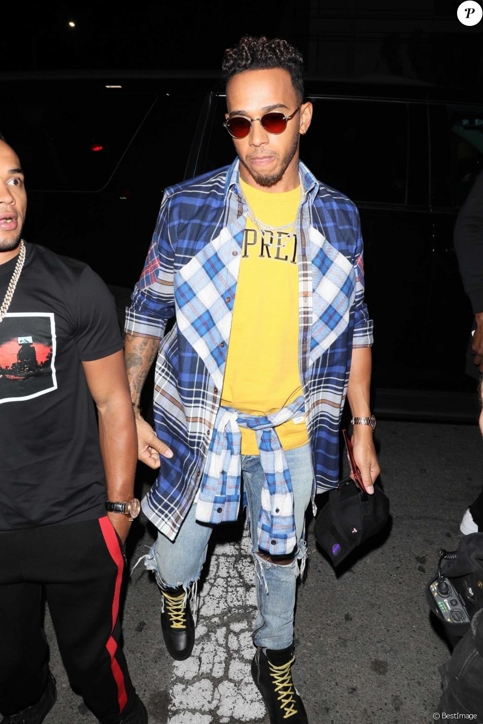 Lewis Hamilton - People arrive à la soirée de Drake à Los Angeles, le ...