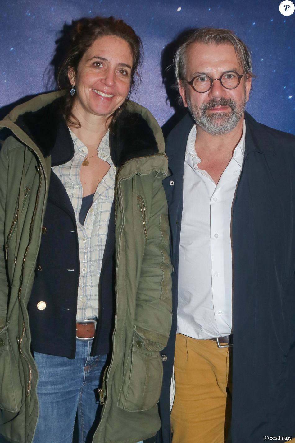 Philippe Torreton et sa femme Elsa Boublil au photocall du spectacle Bô ...