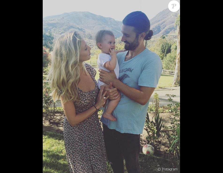 Brandon Jenner, Leah Felder et leur fille Eva en 2016. - Purepeople