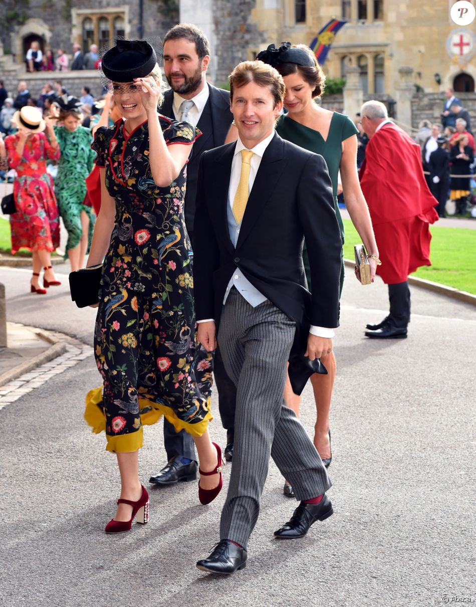 Sofia Wellesley et James Blunt - Les invités arrivent à la chapelle St ...