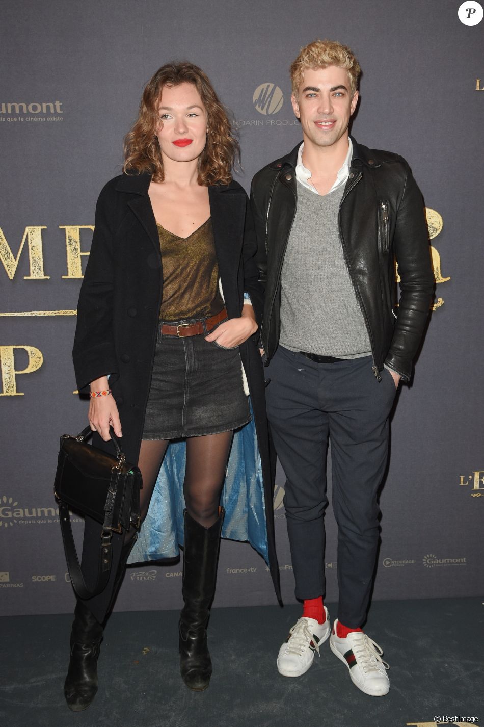 Julien Landais et sa compagne Lucie à l'avant-première du film policier ...