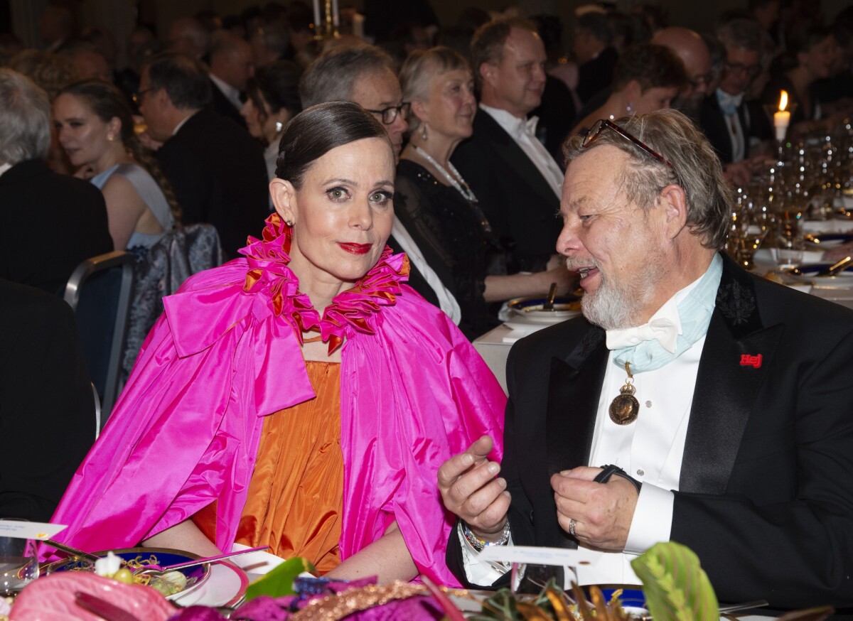 Photo : Sara Danius, Peter "Poker" Wallenberg lors de la réception pour ...