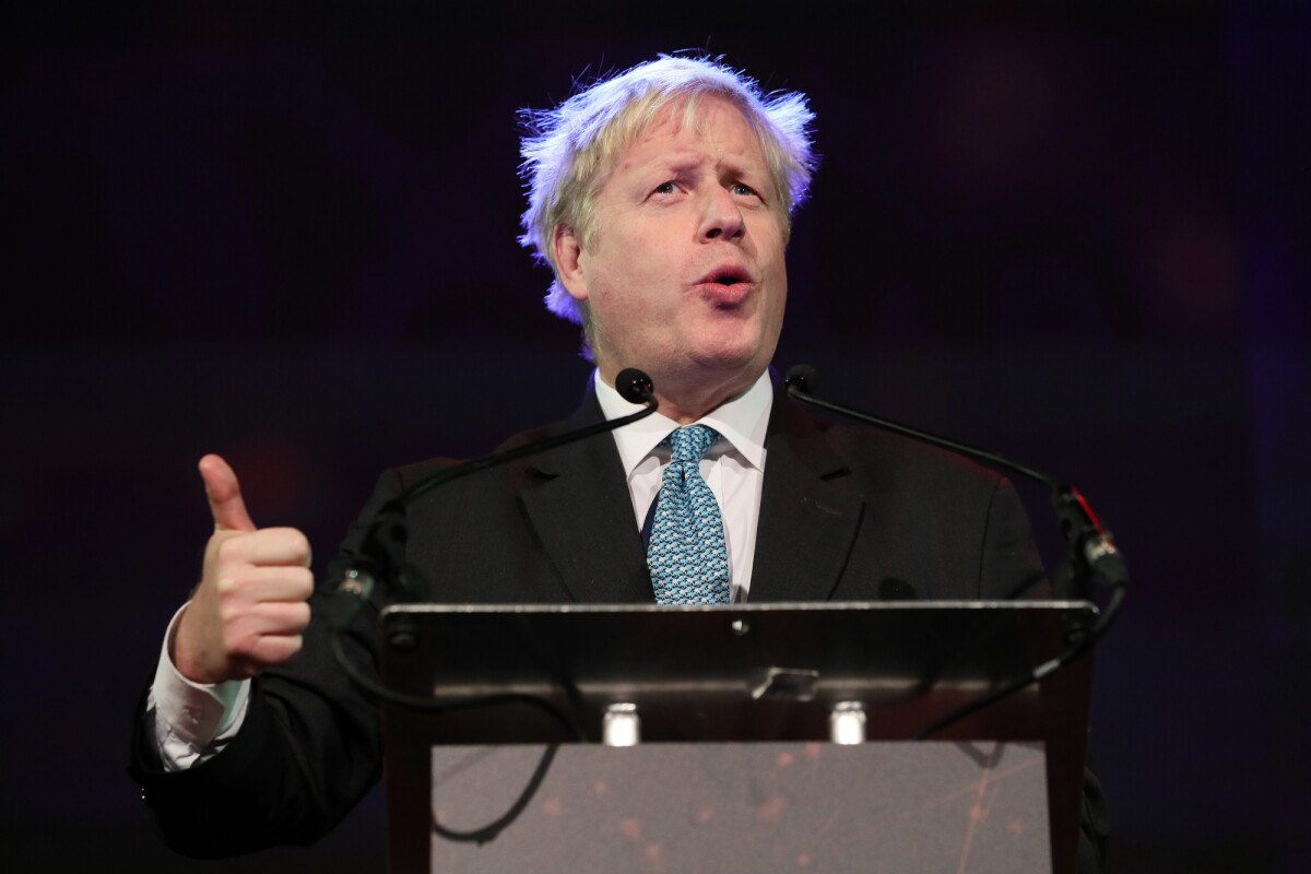 Photo : Boris Johnson lors d'une conférence à Dublin, en Irlande, le 10 ...