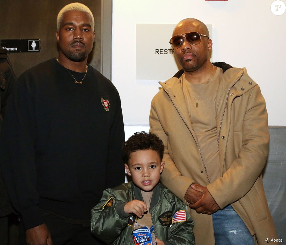 Kanye West, Consequence et son fils Caiden. Février 2017. - Purepeople