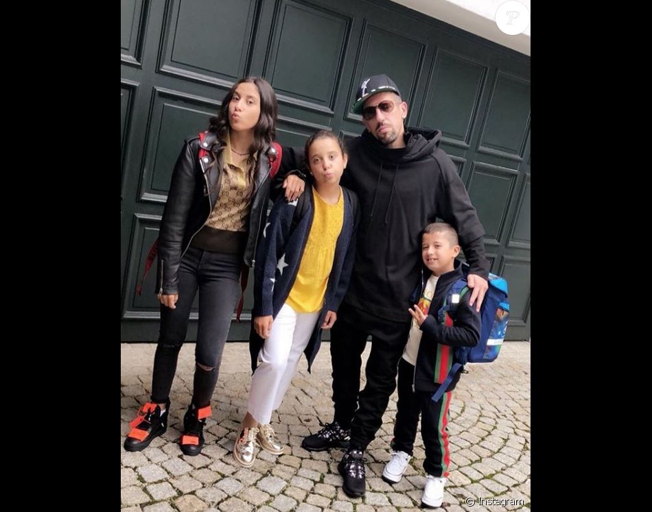 Franck Ribéry avec ses filles Hiziya, Shaninez et son fils Seïf el ...