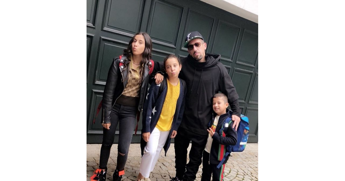 Franck Ribéry avec ses filles Hiziya, Shaninez et son fils Seïf el ...