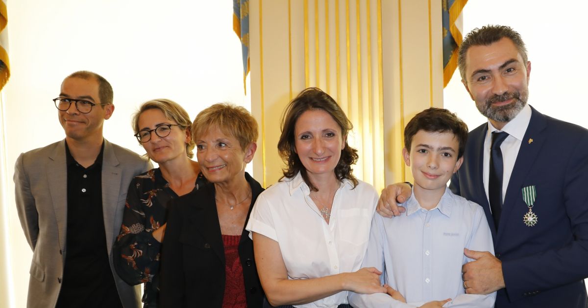 Anne-Sophie Pic, son mari David Sinapian avec leur fils Nathan ...