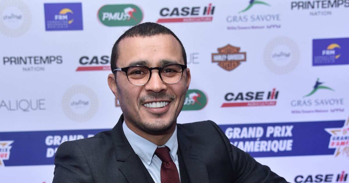 Brahim Asloum lors de la 100ème édition du Grand Prix d'Amérique sur l ...