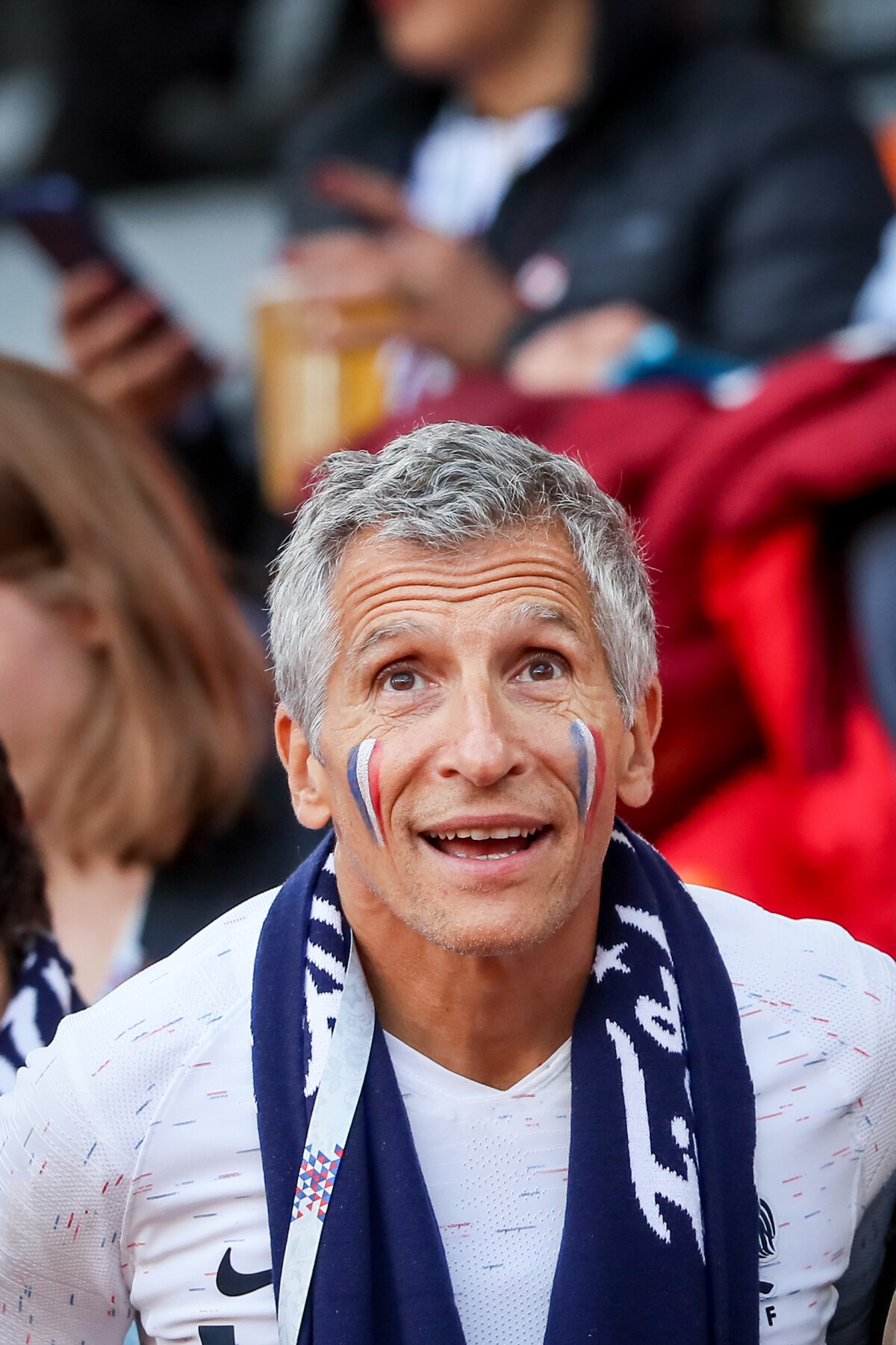 Photo : Nagui lors du match de coupe du monde opposant la France au ...