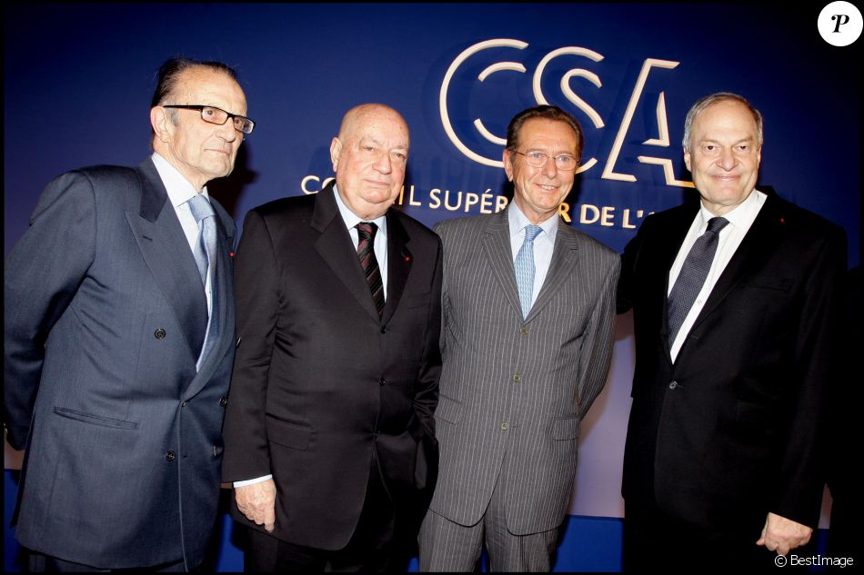 Les présidents du CSA Jacques Boutet (1989-1995), Hervé Bourges (1995 ...