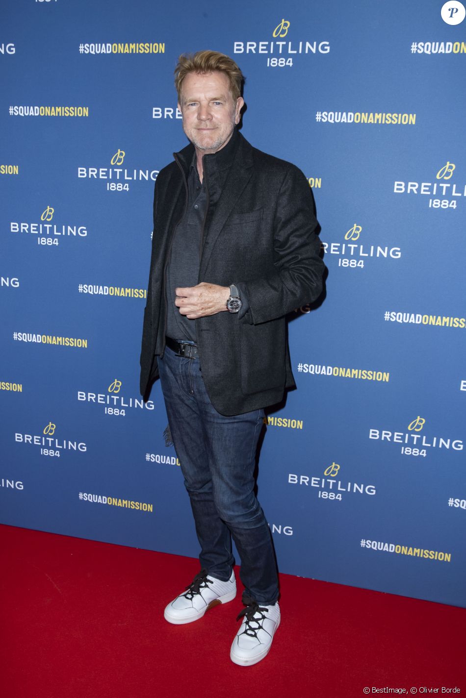 Xavier Deluc lors de la soirée de réouverture de la boutique Breitling ...