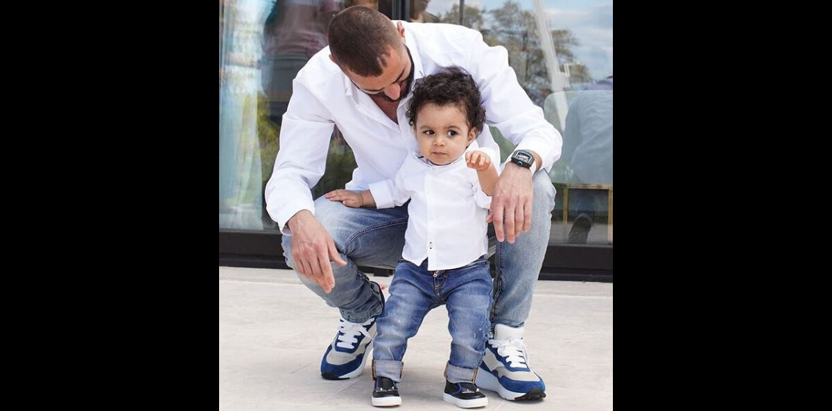 Photo : Karim Benzema pose avec son fils Ibrahim à l'occasion de son ...