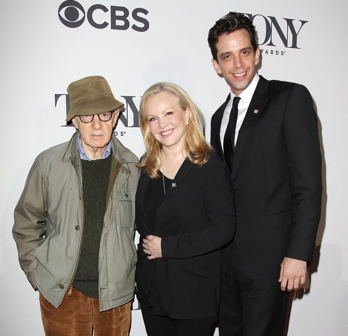 Photo : Woody Allen, Susan Stroman et Nick Cordero à New York. Le 30 ...