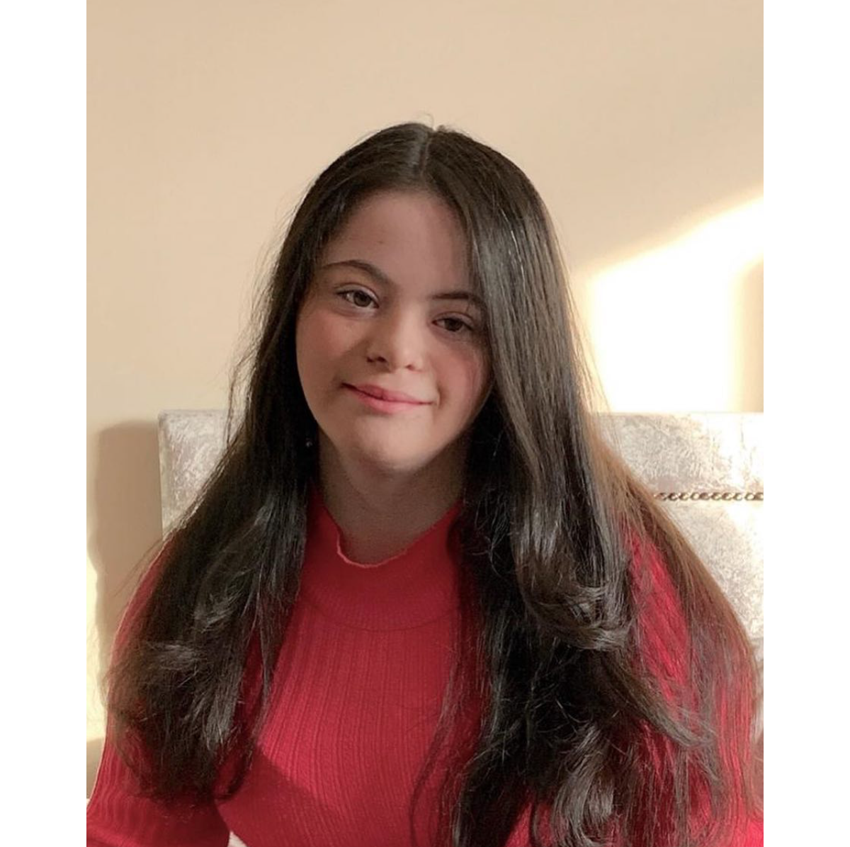 Photo : Le mannequin Ellie Goldstein. Avril 2019. - Purepeople