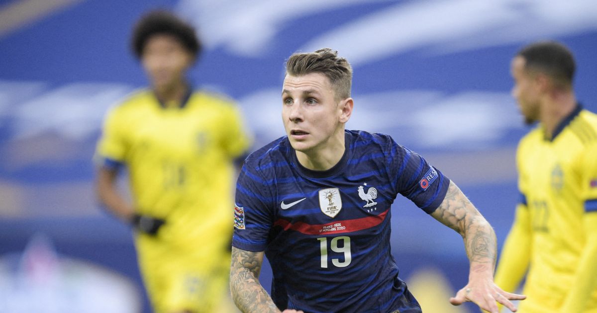 Lucas Digne (France) - Match de football en ligue des Nations France ...