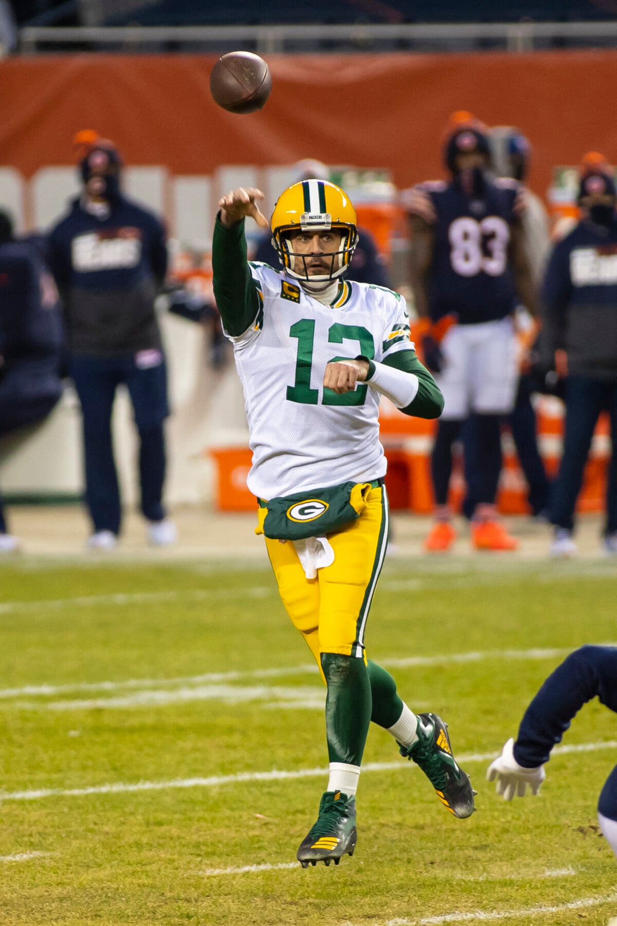 Photo : Aaron Rodgers lors du match Chicago Bears - Green Bay Packers ...