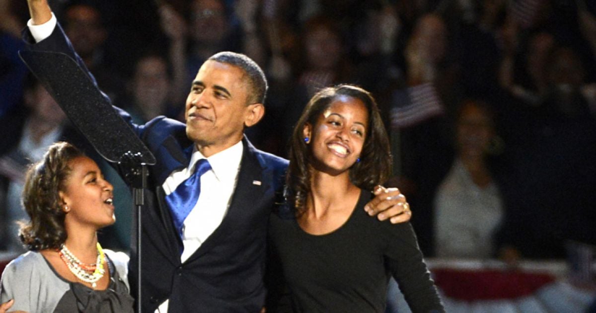 Barack Obama avec sa femme Michelle et ses filles Malia et Sasha - Le ...