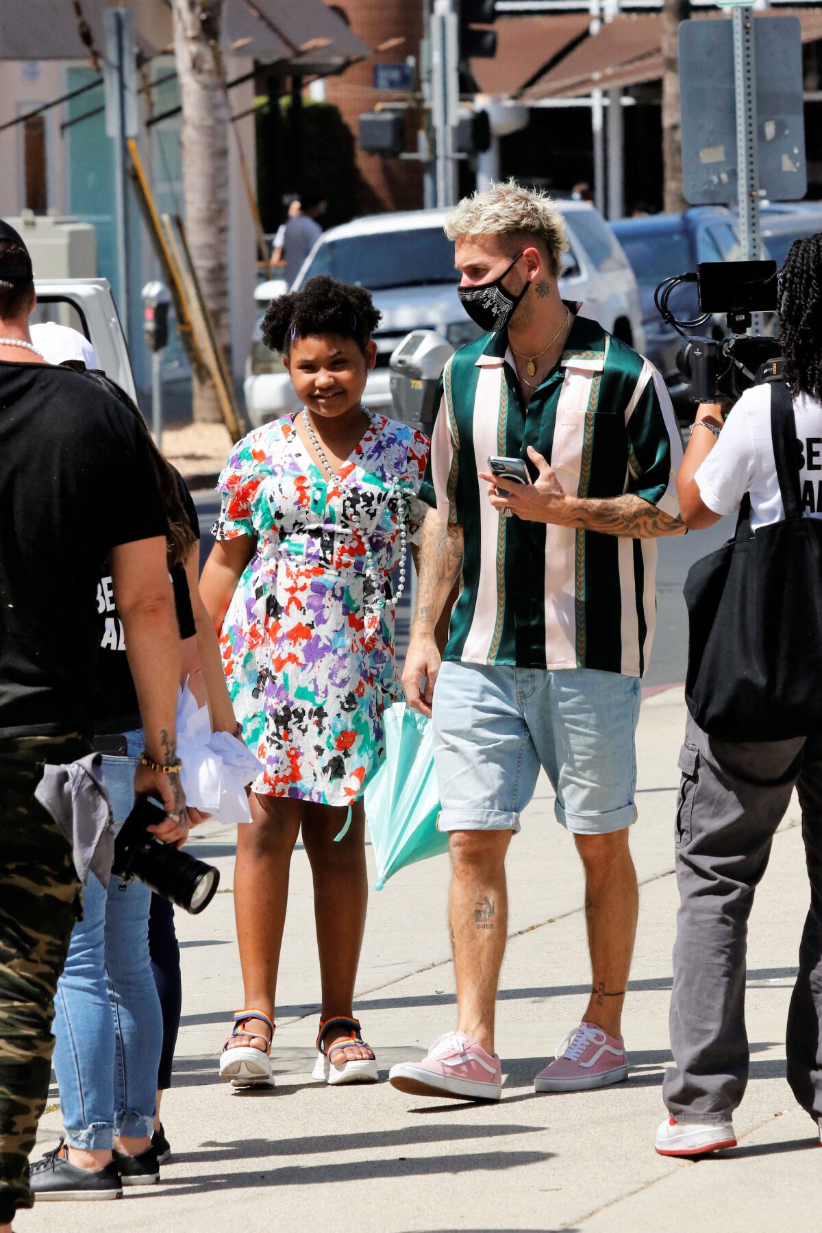 Photo : M.Pokora et sa belle-fille Violet à Los Angeles, le 10 avril ...