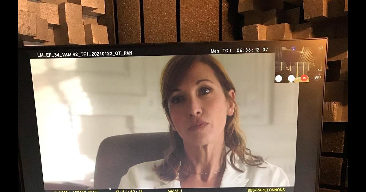 Florence Demay lors du tournage de Léo Mattei - Purepeople