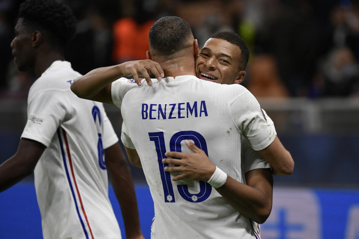 Photo : Kylian Mbappe et Karim Benzema - Football: La France remporte ...
