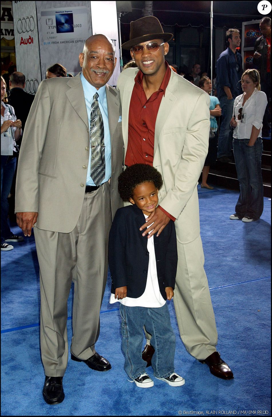 Will Smith, son père et son fils Jaden à la première du film I, Robot ...