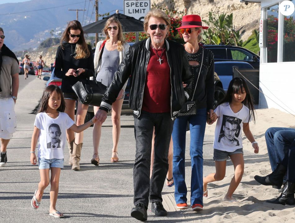Johnny Hallyday, sa femme Laeticia et leurs filles Jade et Joy - Johnny ...