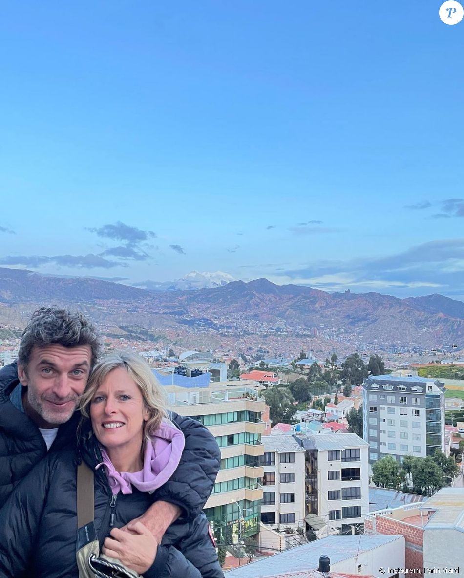 Karin Viard et son compagnon Manuel Herrero sur Instagram. - Purepeople